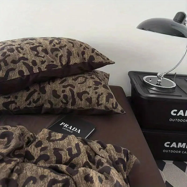 Luxury Leopard Bedding Sets Fashion Duvet Cover With Bed Sheet Pillowc