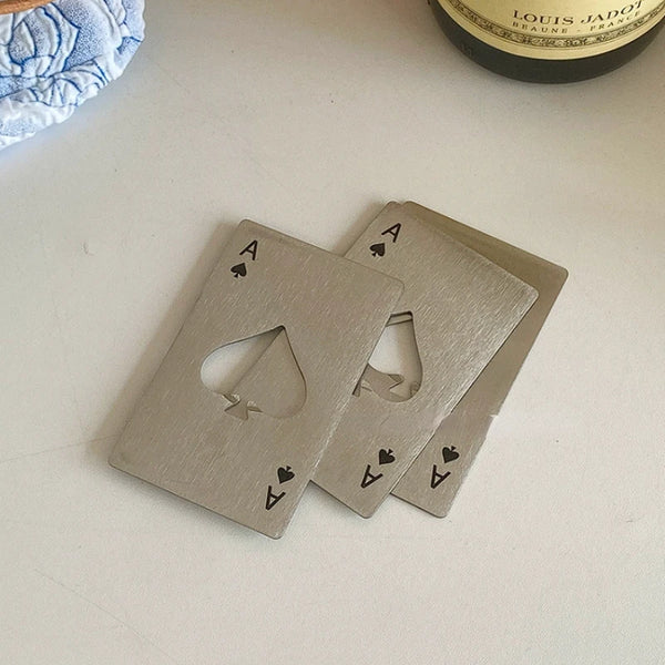 High Beauty Beer Bottle Opener Creative Stainless Steel Playing Card M ...