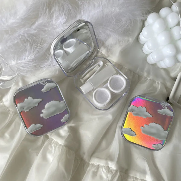 Laser Cover Contact Lens Case Box Colored Lenses Container Beauty Lens ...