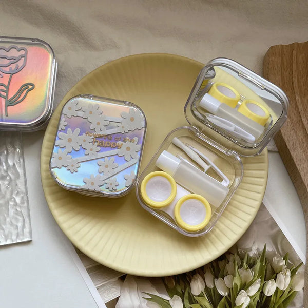 Laser Cover Contact Lens Case Box Colored Lenses Container Beauty Lens ...