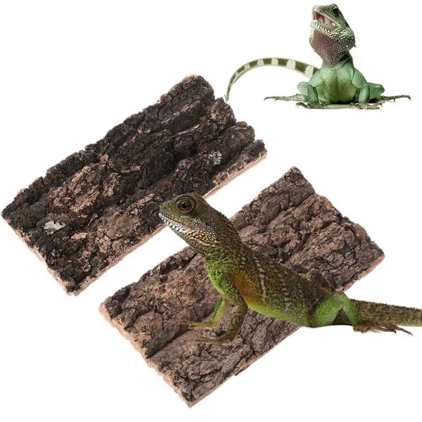 Natural Cork Bark Flat Reptile Terrarium Water Tank Habitat Background ...