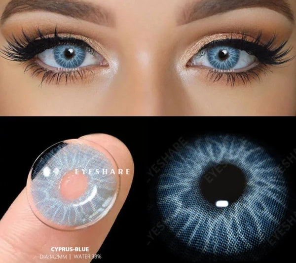 Coloured Contact Lenses for Eyes 1pair Gray Pupils Lens Blue Eye Lense ...