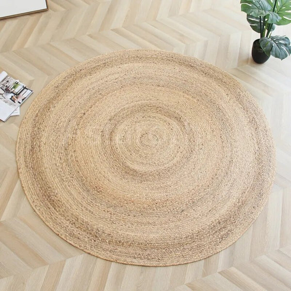 Hand Woven Round Carpets Handmade Water Reed Rattan Rugs for Bedroom N ...