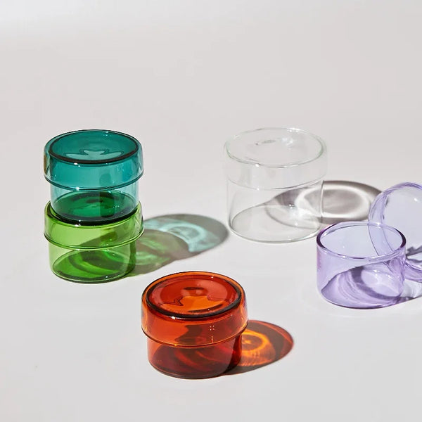 Mini Glass Container Small Tank Tea Storage Box Retro Colored Glass Bo ...