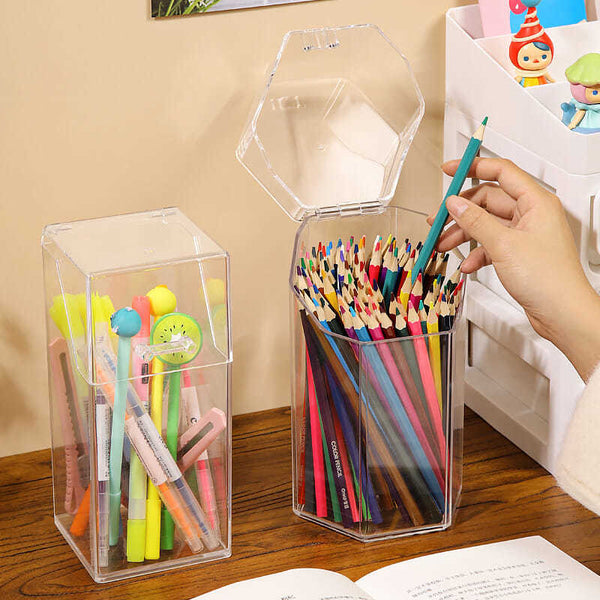 Desktop Organiser Home Office Storage Box Acrylic Transparent Multifun ...