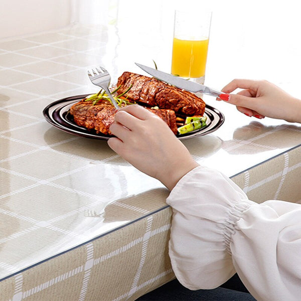 PVC Table Mat Transparent D' Waterproof Tablecloth Oil Tablecloth with ...