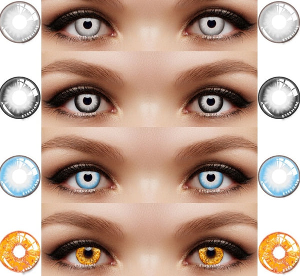 1pair Halloween Cosplay Color Contacts Lenses For Eyes Blue Black Colo ...