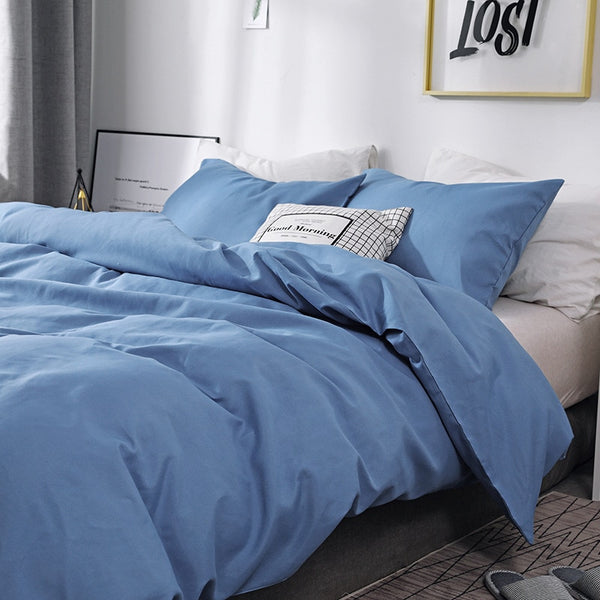 Solid Color Home King Queen Size Bedding Set Mirco Fiber Twin Full Duv ...