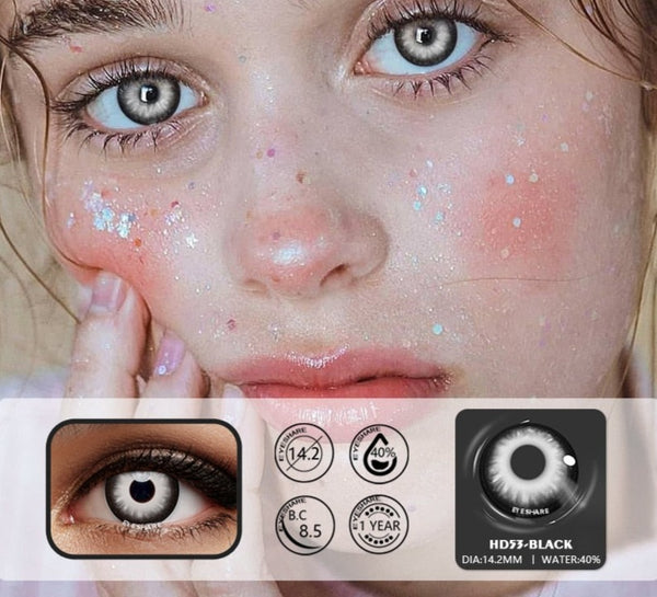 1pair Halloween Cosplay Color Contacts Lenses For Eyes Blue Black Colo ...