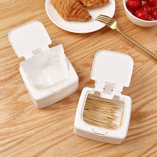 Pop window type storage box Cotton swab box rectangular double grid ci ...